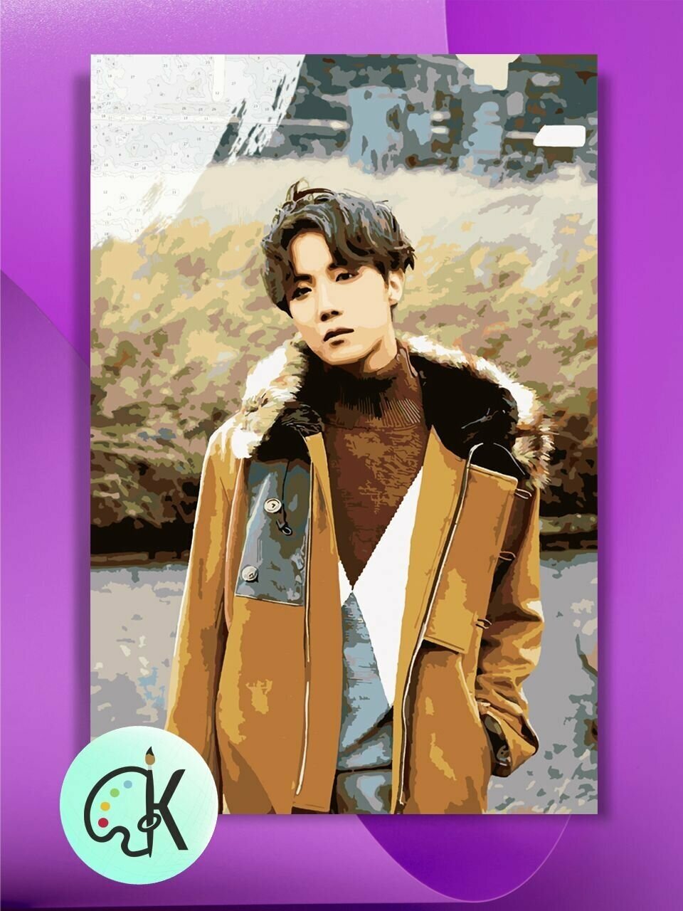 Картина по номерам на холсте BTS J-Hope Эстетика, 40 х 60 см