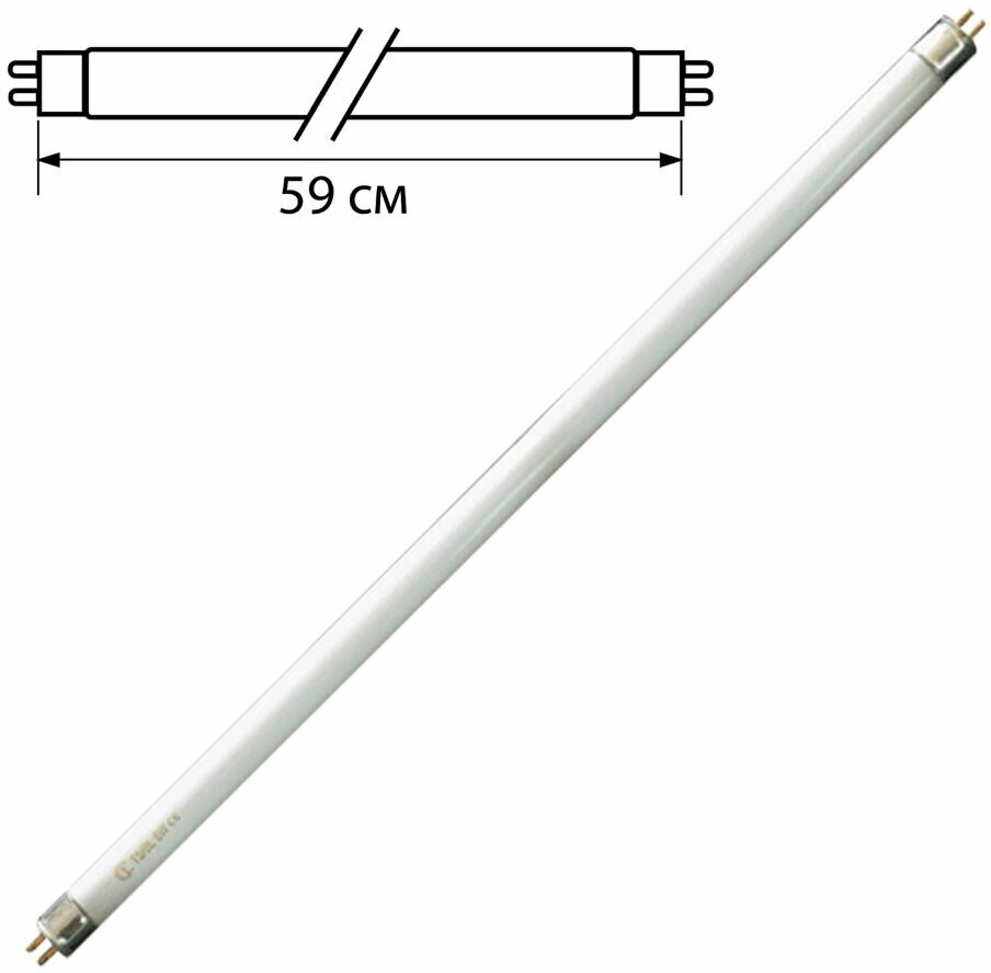 Лампа люминесцентная OSRAM L18/765, 18 Вт, цоколь G13, в виде трубки, длина 59 см, днев. белый свет, 450646