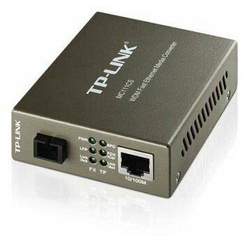Медиа-конвертер TP-LINK MC111CS 1xUTP 10/100, 1xSC, SM, Tx:1550nm, Rx:1310nm, 20km