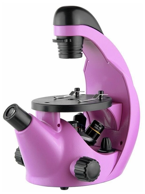 Микроскоп школьный Микромед Эврика 40х-320х инвертированный (аметист) (010)