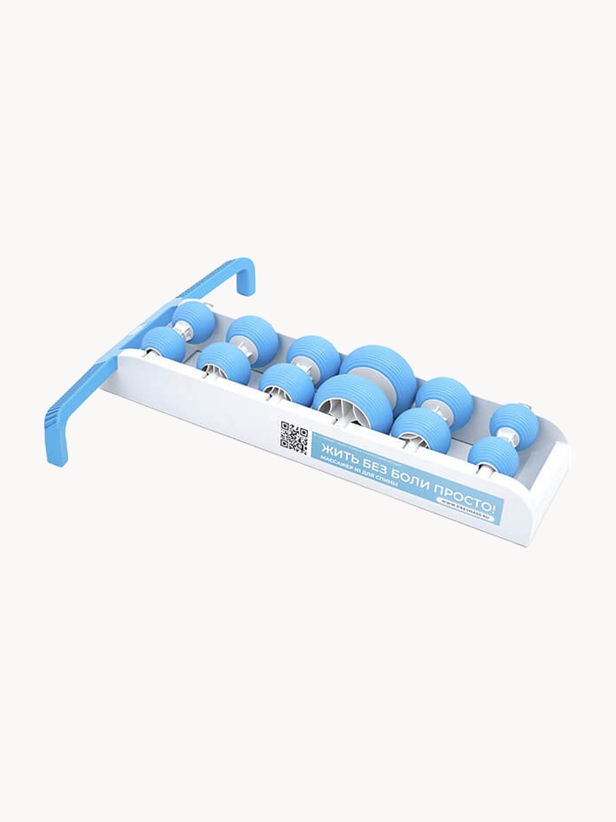 Массажер Древмасс, роликовый, для спины, шеи и стоп, съемный ролик с шипами