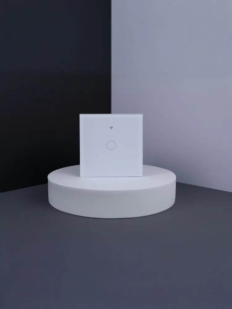 Умный переключатель Wi-Fi Умный сенсорный WiFi-выключатель, одна кнопка, белый, универсальный с нулевым положением и без него,