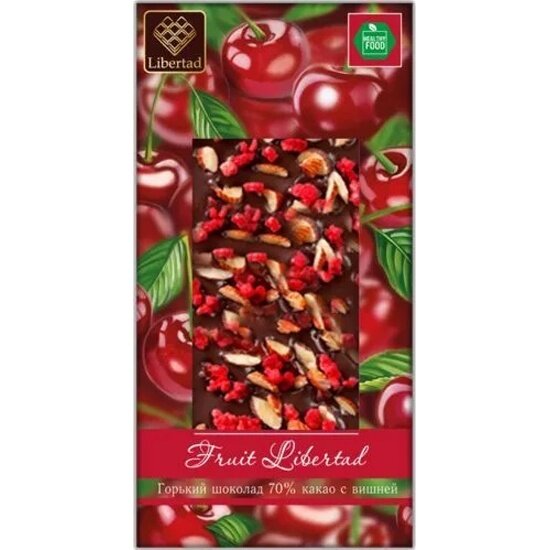 Шоколад горький Libertad «Fruit » 70% какао с вишней 80 г