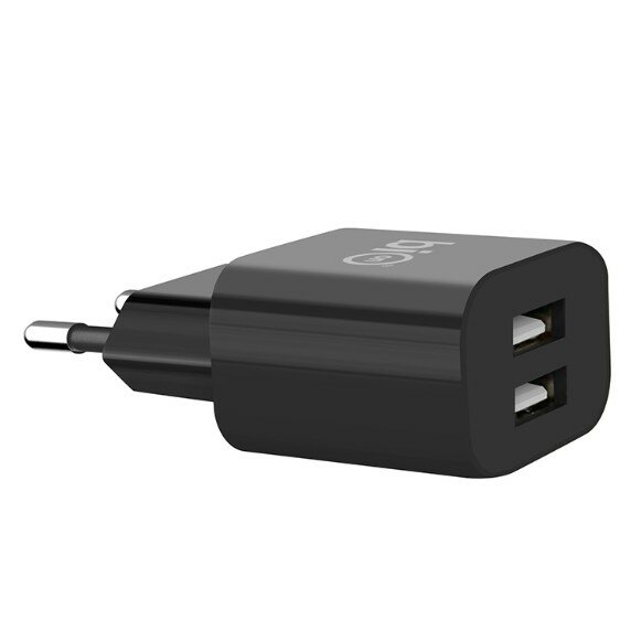 Зарядное устройство для телефона, 2 USB разъема, 10 Вт, черный Bion [BXP-ADP-2A-10B]