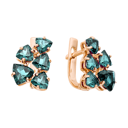 Серьги, золото, 585 проба, Лондон топаз