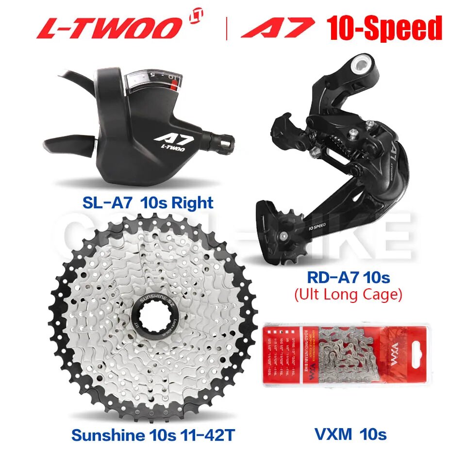 LTWOO A7 10-скоростной групсет для велосипеда Черный, with display 42T -S