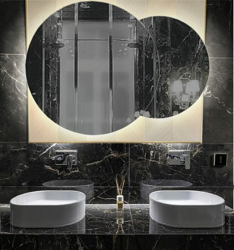 Круглое двойное зеркало с задней подсветкой F034 60+40 см