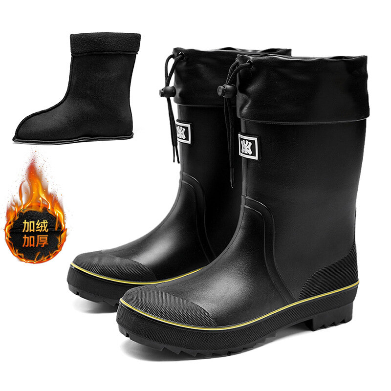 Модные полусапожки из Европы и Америки, ветро- и дождевики, мужская модная верхняя одежда, водонепроницаемая обувь для рыбалки с толстым дном, водонепроницаемая эластичная водонепроницаемая обувь из ткани
