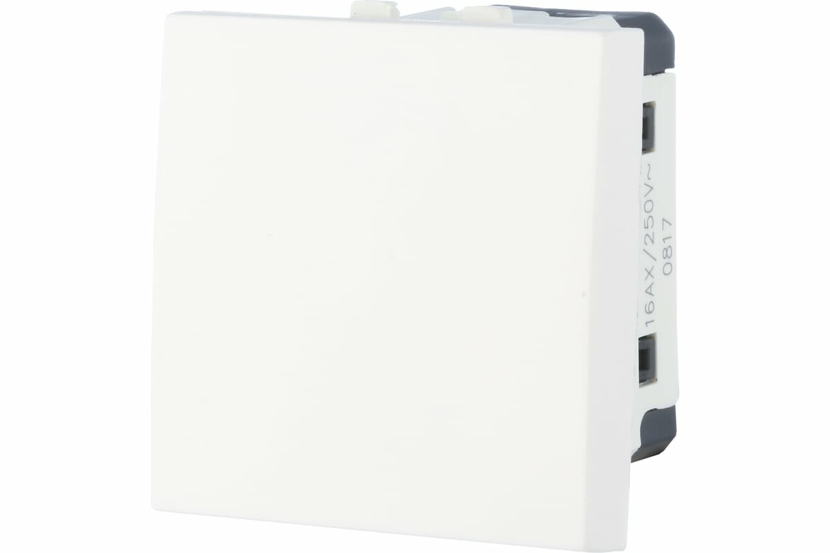 Экопласт LK45 850704-1 1-клавишный выключатель 45x45 мм 16 A 250 B белый для электрощитов