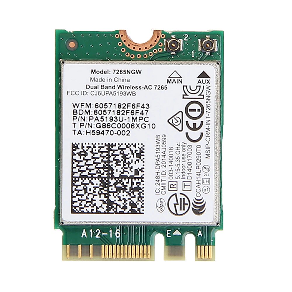Беспроводная сетевая карта Wi-Fi 5 AC7265 Bluetooth 4.2