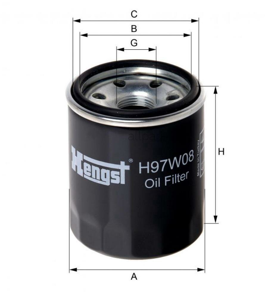 HENGST FILTER H97W08 фильтр масляный!\ Ford Probe 2.0/2.2 88-98, Nissan Maxsima 2.0/3.0 95>