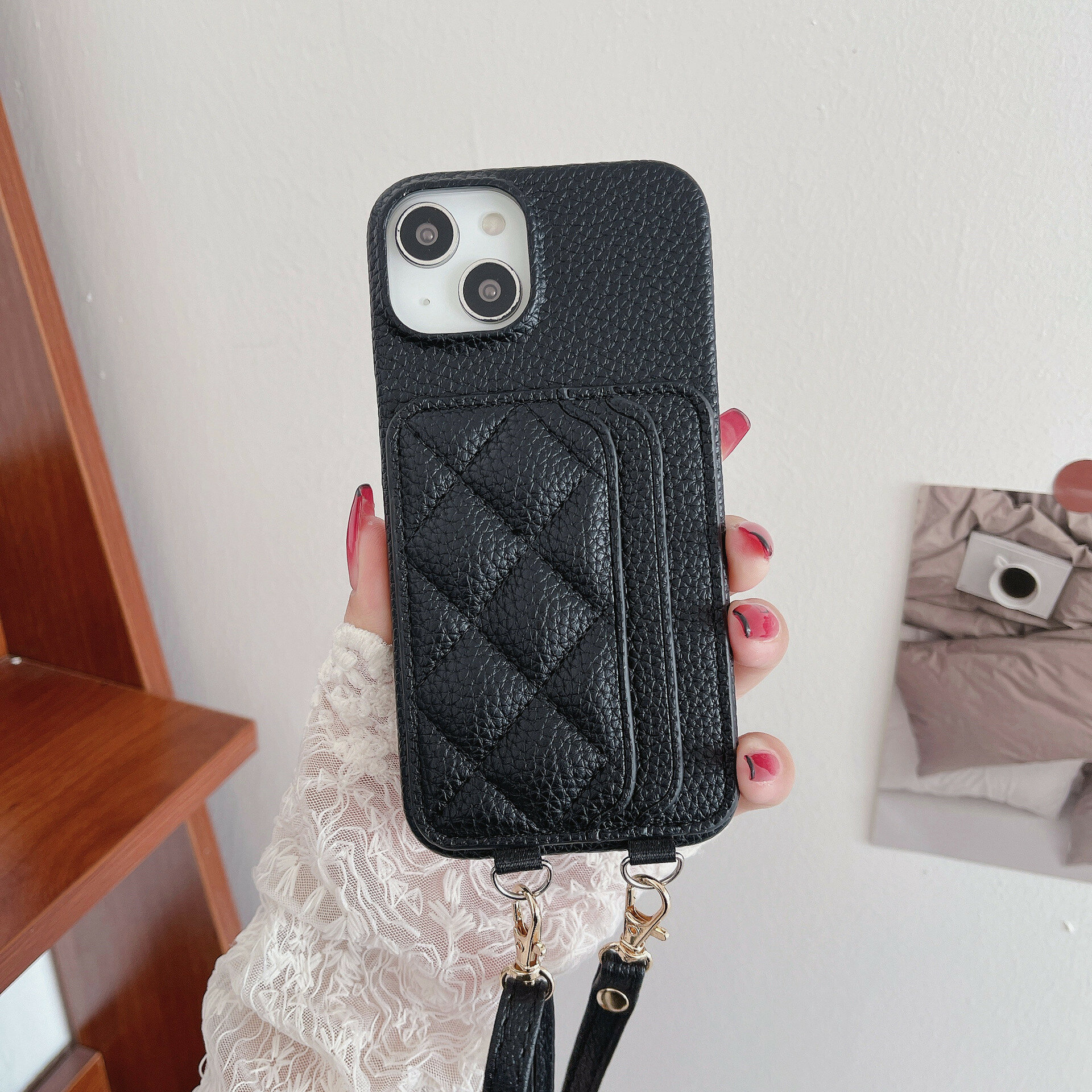 Чехол-ремень Long Ying, для iPhone 11 Pro, PU+PC, черный, кожаный