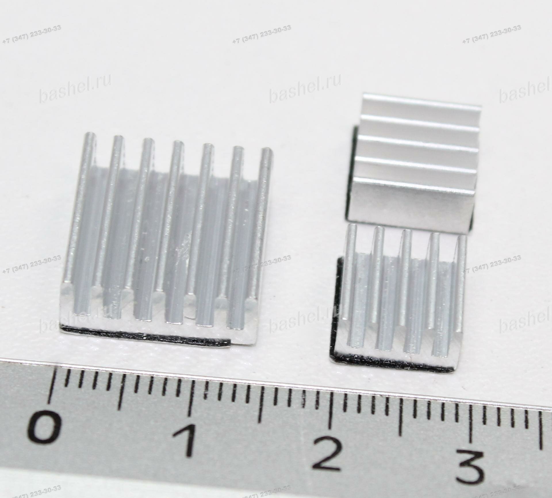 Набор алюминиевых радиаторов для Raspberry Pi (комплект из 3-х), HKSHAN, (14x14x6 мм - 1 шт, 9x9x5 мм - 2 шт.)