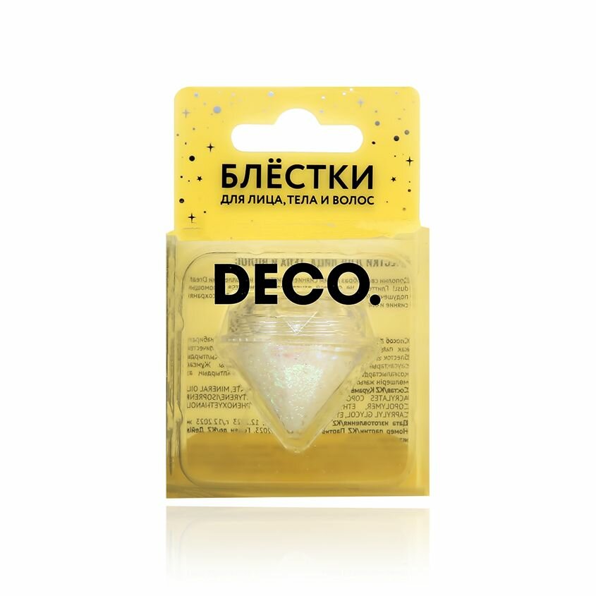 Блестки для лица, тела и волос DECO. DREAM DUST на гелевой основе, white