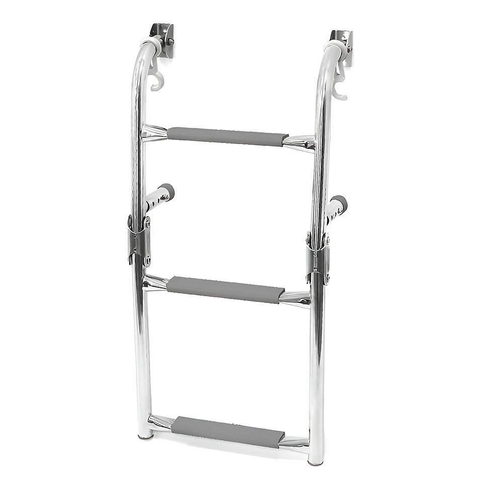 Трап складной с вертикальным креплением, 3 серых ступени (ширина 270 мм.) (10269463)