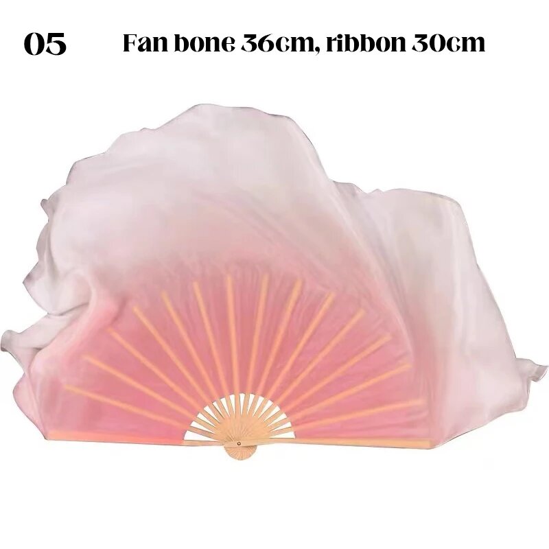 Женский веер для танца Янко, розовый, бамбук/имитация шелка 5