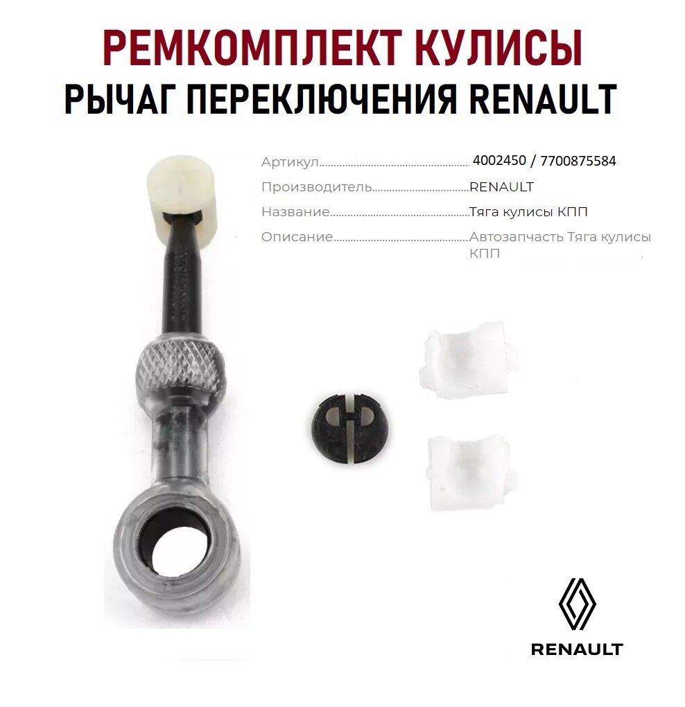 Ремкомплект кулисы Renault 4002450 / 7700875584