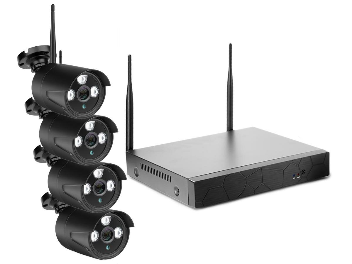 Беспроводной комплект видеонаблюдения на 4 камеры 5MP КвадроВижн Стрит - 5.0 Люкс-Р, система видеонаблюдения для дома