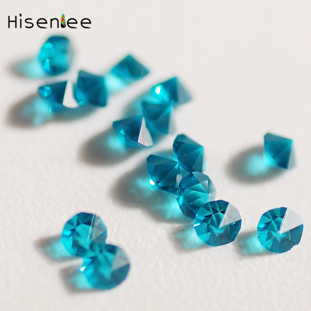 Стразы Hisenlee SS3 1,1 мм 44 цвета Бирюзовый, Peacock blue