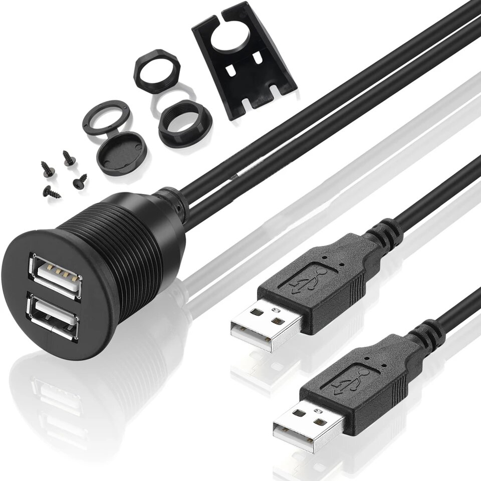 Автомобильный удлинитель USB 2.0 черный 1 м USB 2.0