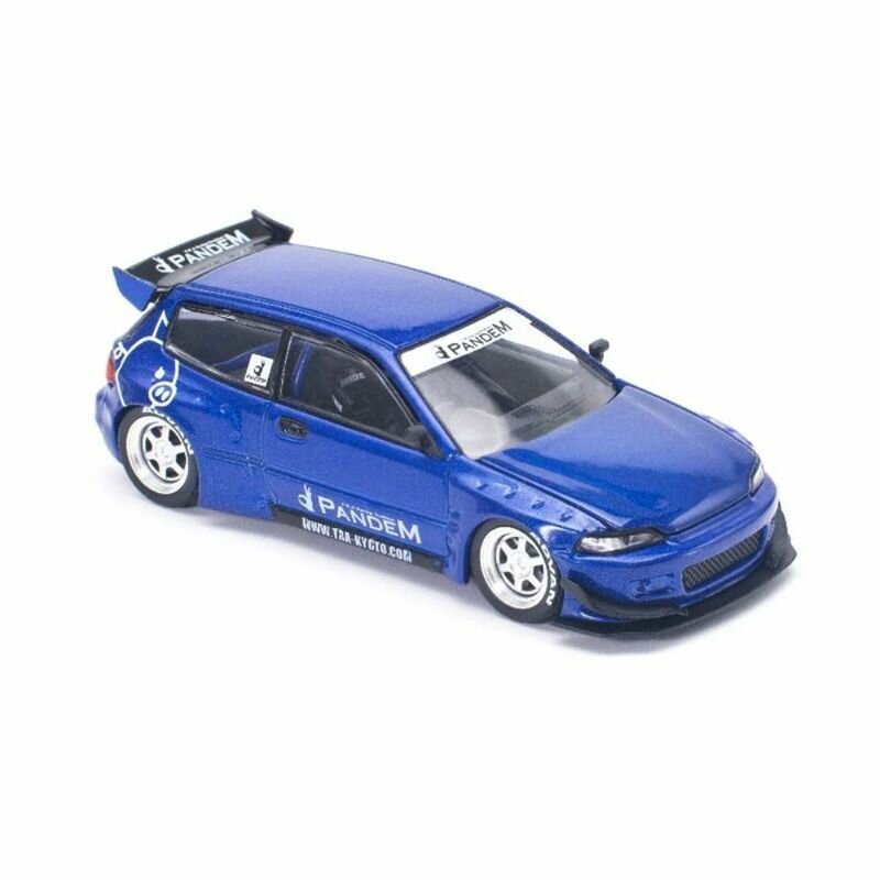 Машинка коллекционная POPRACE 1/64 Honda Civic EG6 PANDEM v1.5 Metallic Blue Enigma Exclusive Diecast Scale Model Car