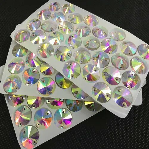 WWJ стеклянные кристаллы Rivoli для рукоделия 8-18 мм 12mm 80pcs, crystal AB
