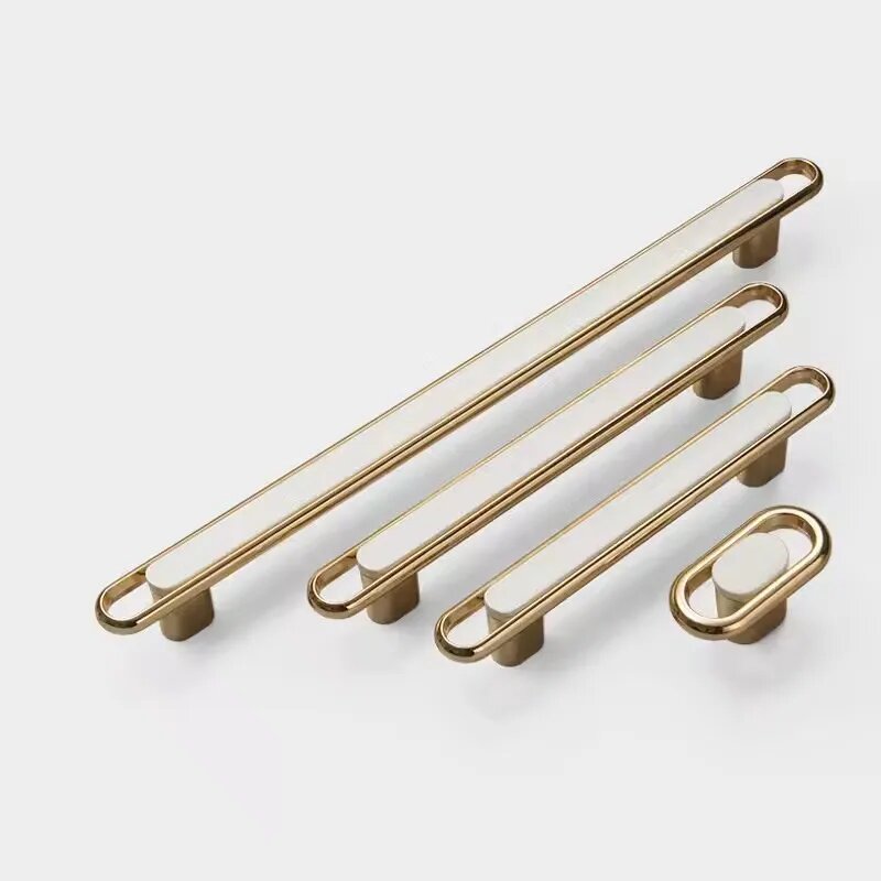 Ручки для шкафов из цинкового сплава, белые/черные/ярко-золотые