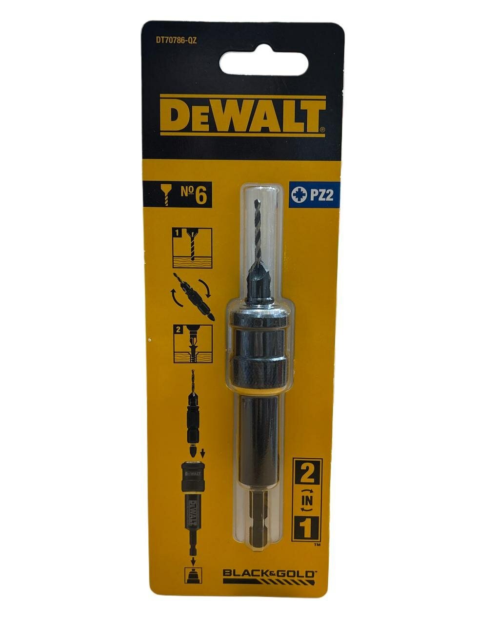 Быстросменный узел DeWalt Flip&Drive - бита Pz2/сверло с зенкером 2,5 мм, N6