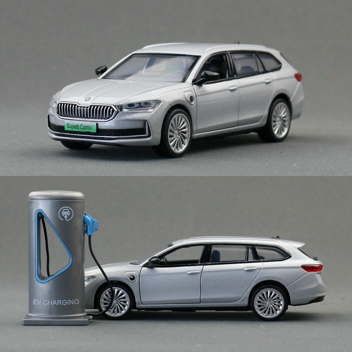 Коллекционные модели автомобиля шкода Superb Iv combi металлическая модель 1:35 KODA Superb Iv combi, Свет и звук