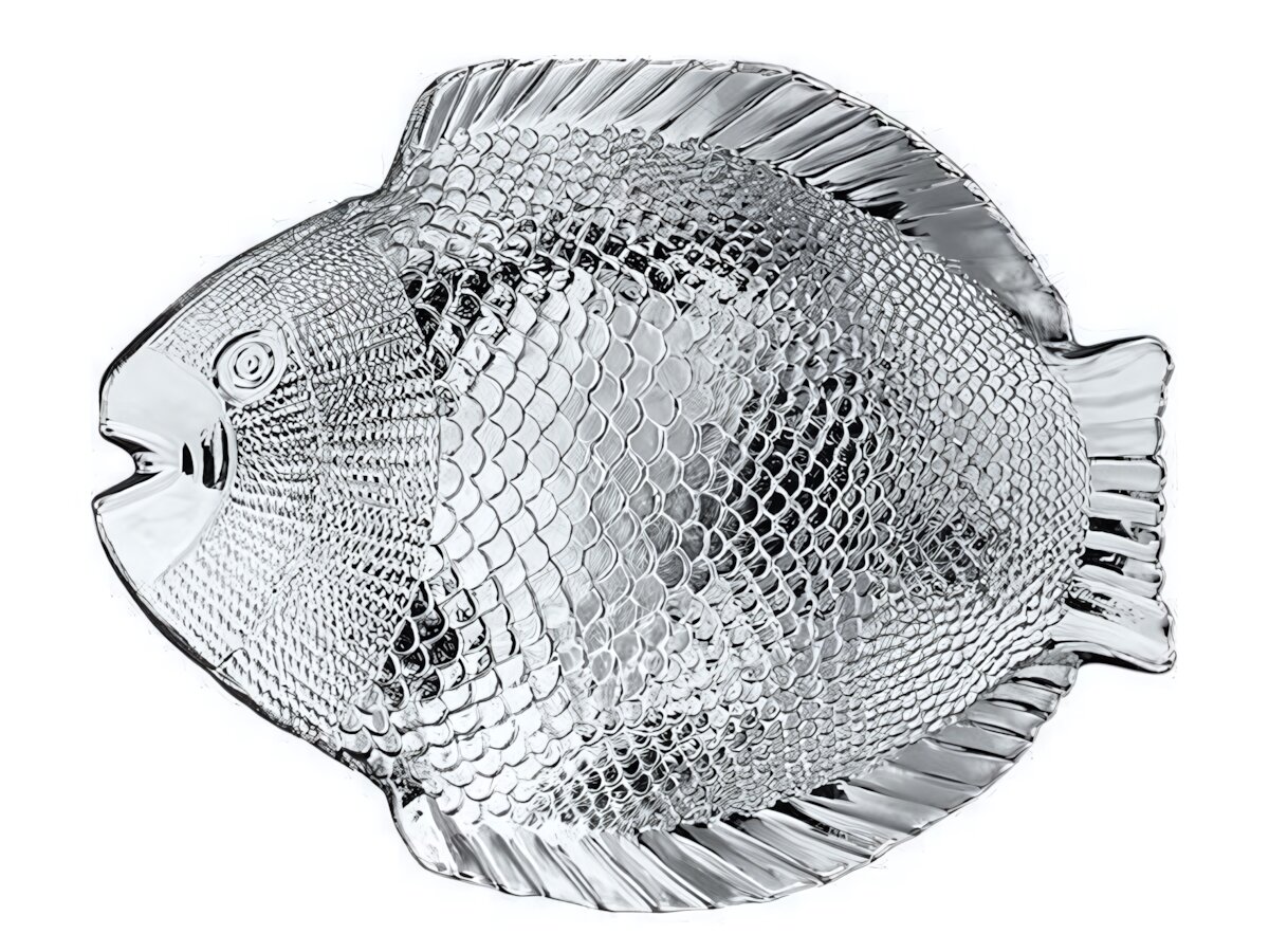 Тарелка сервировочная «Marine» в форме рыбы, закалённое стекло, 26х21 см