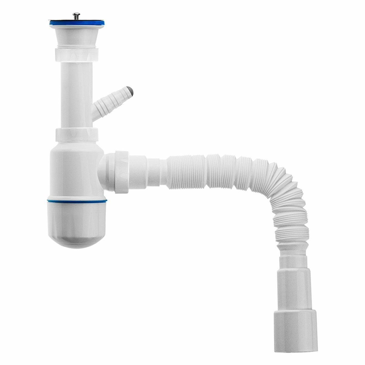 Сифон MasterProf, 1 1/2" x 40 мм, с отводом, гофротруба 800 мм, 40 x 32/40/50 мм