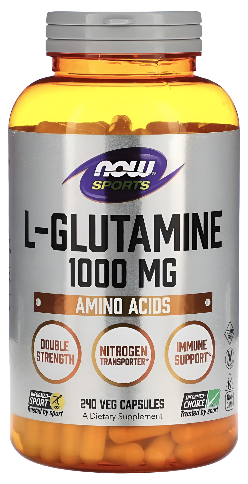 NOW Foods L-Glutamine 1000 mg, НАУ Глутамин 1000 мг 240 капсул