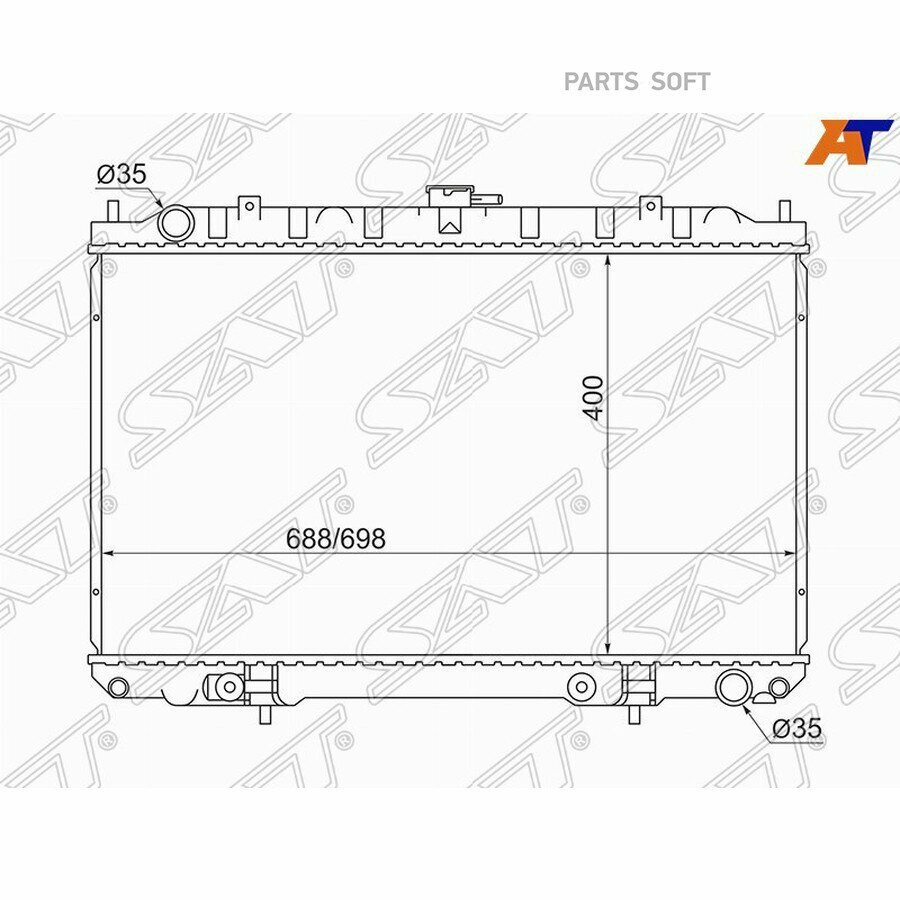 Радиатор Infiniti I30 99-04 / Nissan Cefiro 98-03 от официального дистрибьютора, SAT, артикул SGNS000433