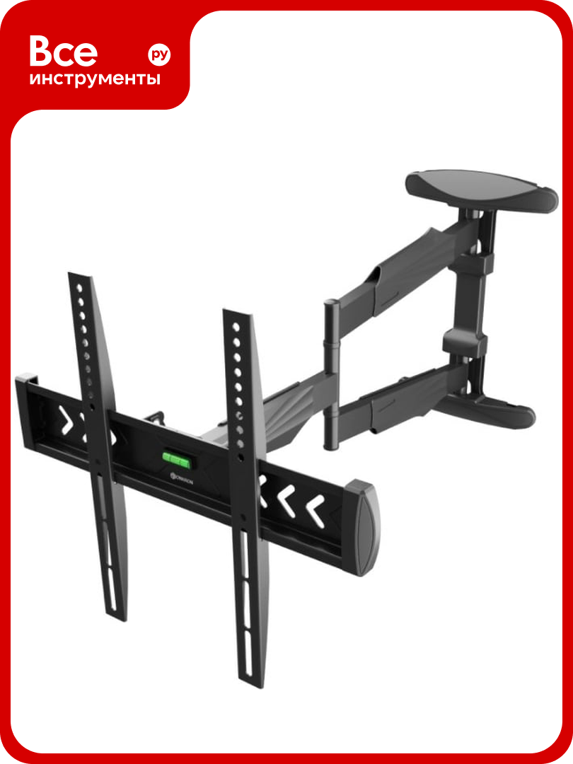 Наклонно-поворотный кронштейн для телевизора 40-75 ONKRON Black NP47, 6.3 см, 35 кг