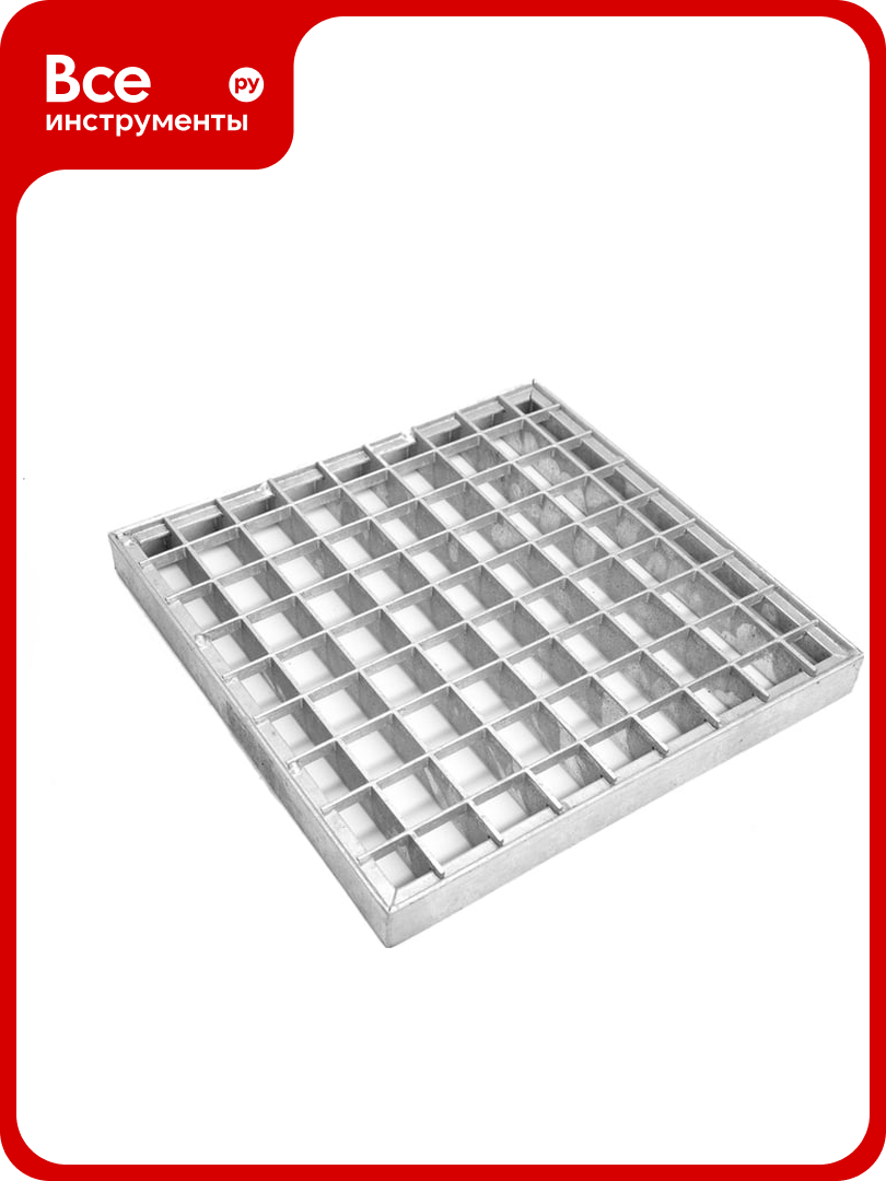 Прессованный решетчатый настил AQUADRENAG 33x33/30x2 Zn 500x1000 мм Р51030332, 1000 мм