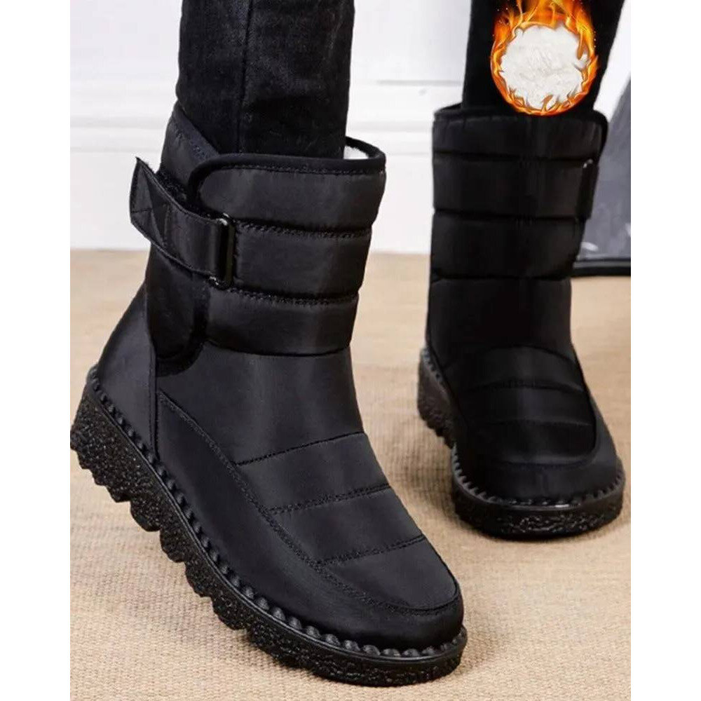 Новые теплые женские зимние ботинки, женские, на липучке, водонепроницаемые, европейский размер 44, женские ботинки, повседневная женская обувь