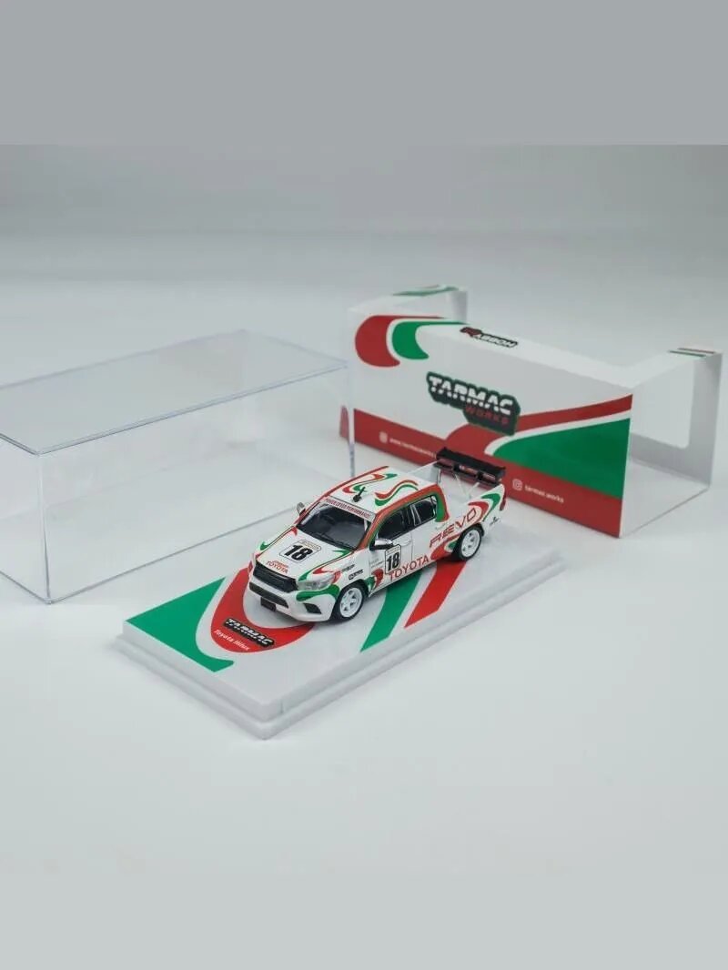 Машинка Tarmac Works TW 1/64 Toyota Hilux White Die-cast Alloy Car Model Collection Display Gift