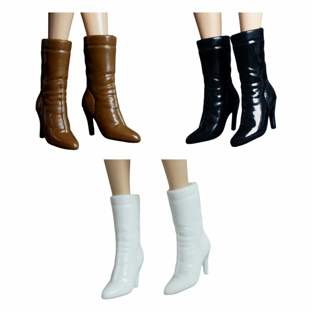 6 Пар обуви для куклы Барби, подходящей для куклы длиной стопы 2 см