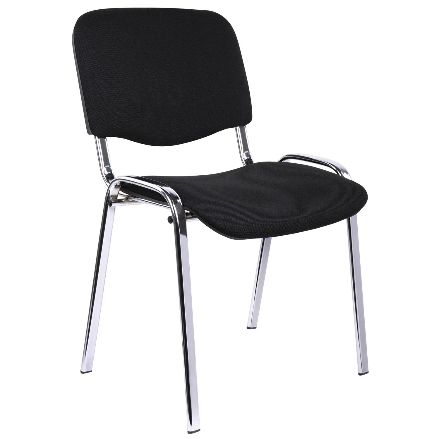 Стул для персонала и посетителей "изо", хромированный каркас, ткань черная С-11