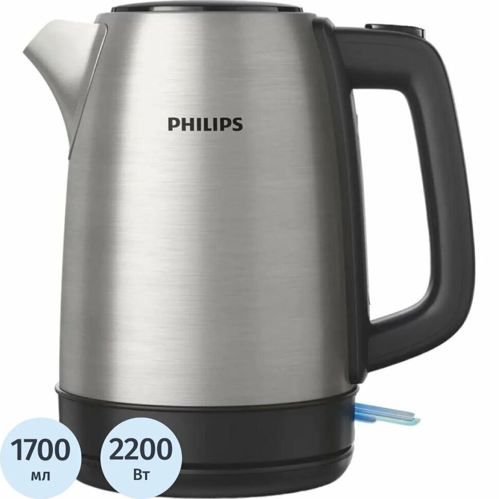 Чайник Philips HD9350/90, 2200Вт, 1,7л, нерж/черн. пластик, 1898944