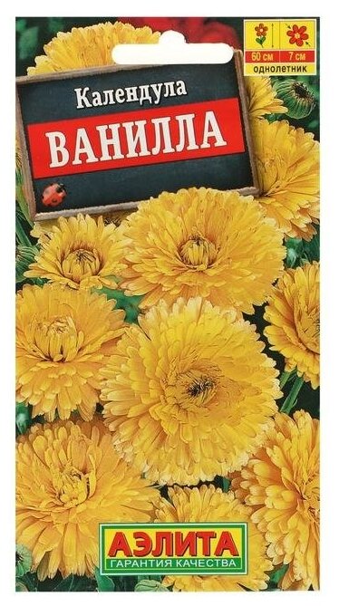 Цена за 10 пачек! Семена Календула Ванилла 0,3г Одн 60см (Аэлита)