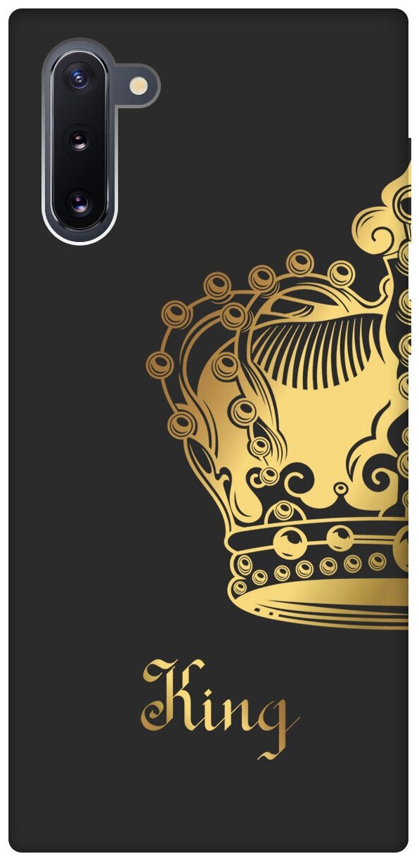 Матовый чехол True King для Samsung Galaxy Note 10 / Самсунг Ноут 10 с 3D эффектом черный