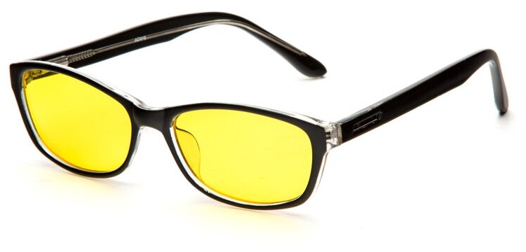 Женские водительские очки SPG "непогода | ночь" AD019, оправа "кошка", цвет: черно-прозрачный