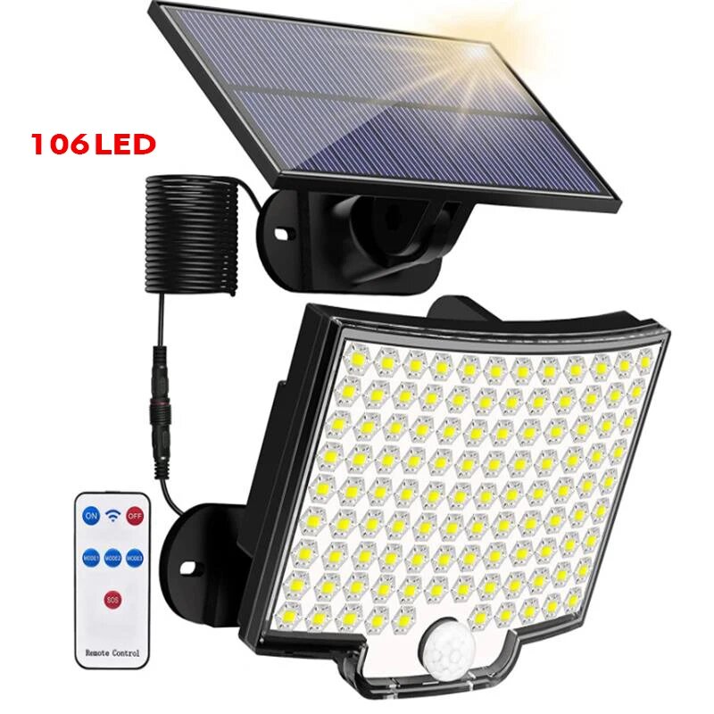 Солнечный светильник 106 LED с пультом, IP65