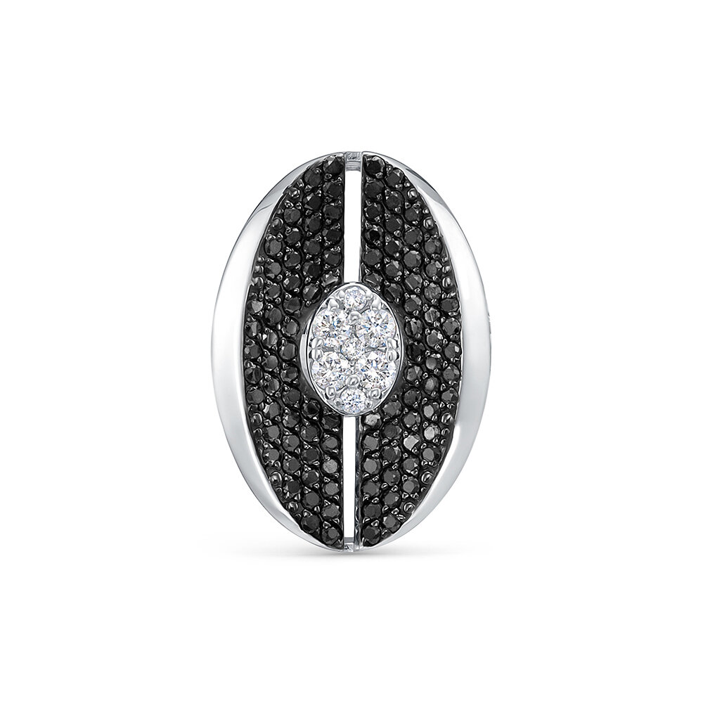 Подвеска, белое золото, 585 проба, родирование, бриллиант