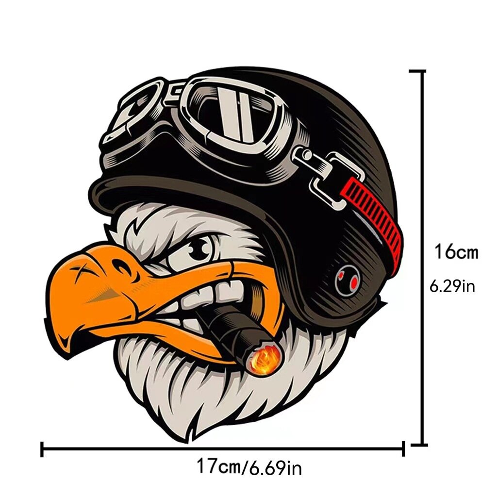 Байкерская наклейка "Орёл в шлеме" , 17 х 16 см