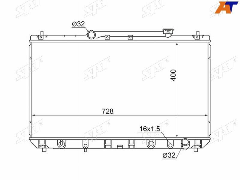 . SAT Радиатор охлаждения двигателя для Toyota Camry (XV20) 96-02, Daihatsu Altis 00-01
