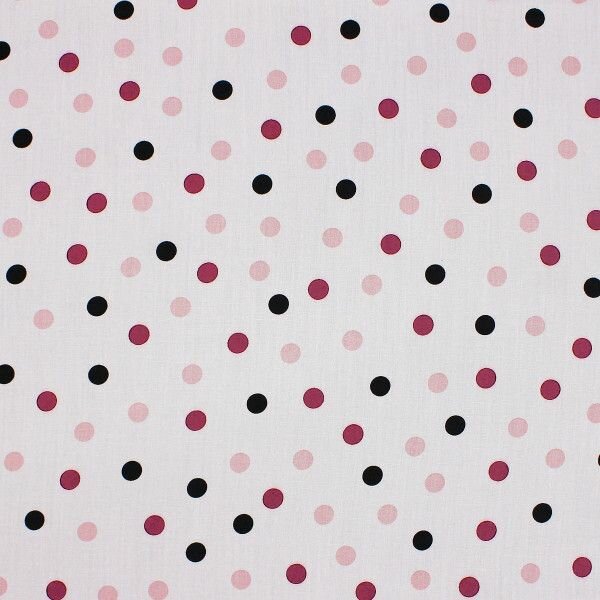 Ткань Ткани-100, вискоза 100%, 1,4x3 м, белая в горошек, отрез, плательная