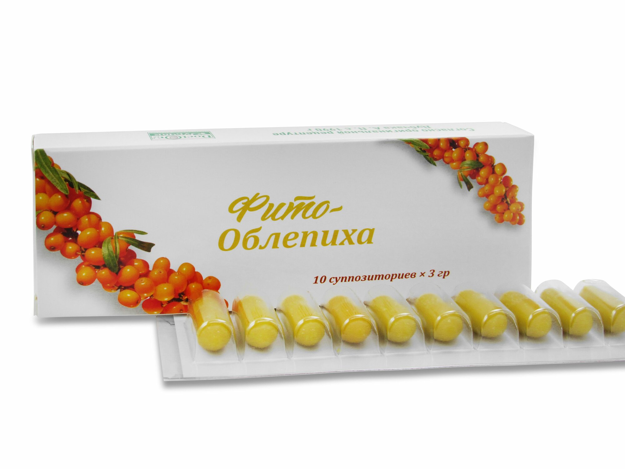 Свечи с облепихой 10шт x 3.5гр "Фито-Облепиха" Гинекологические и проктологические