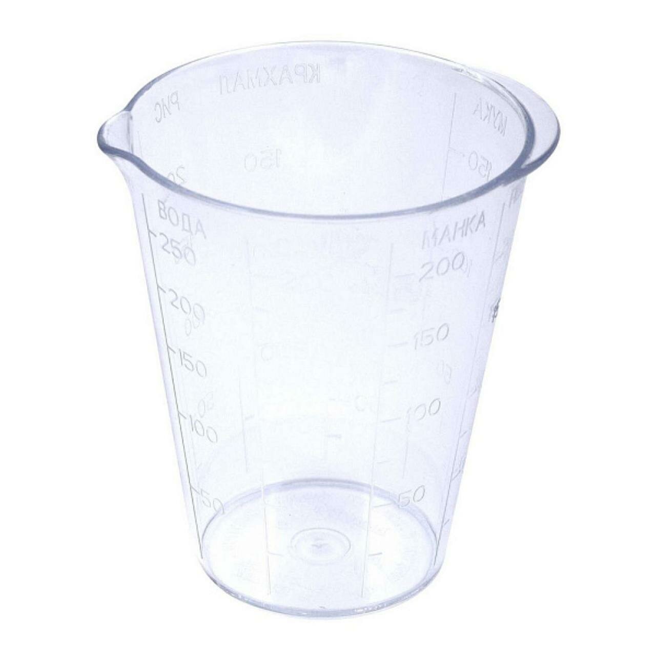 Мерный стакан Мультидом, прозрачный, для сыпучих и жидких, полистирол, 9x9x10 см